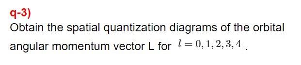 Solved q-3) Obtain the spatial quantization diagrams of the | Chegg.com