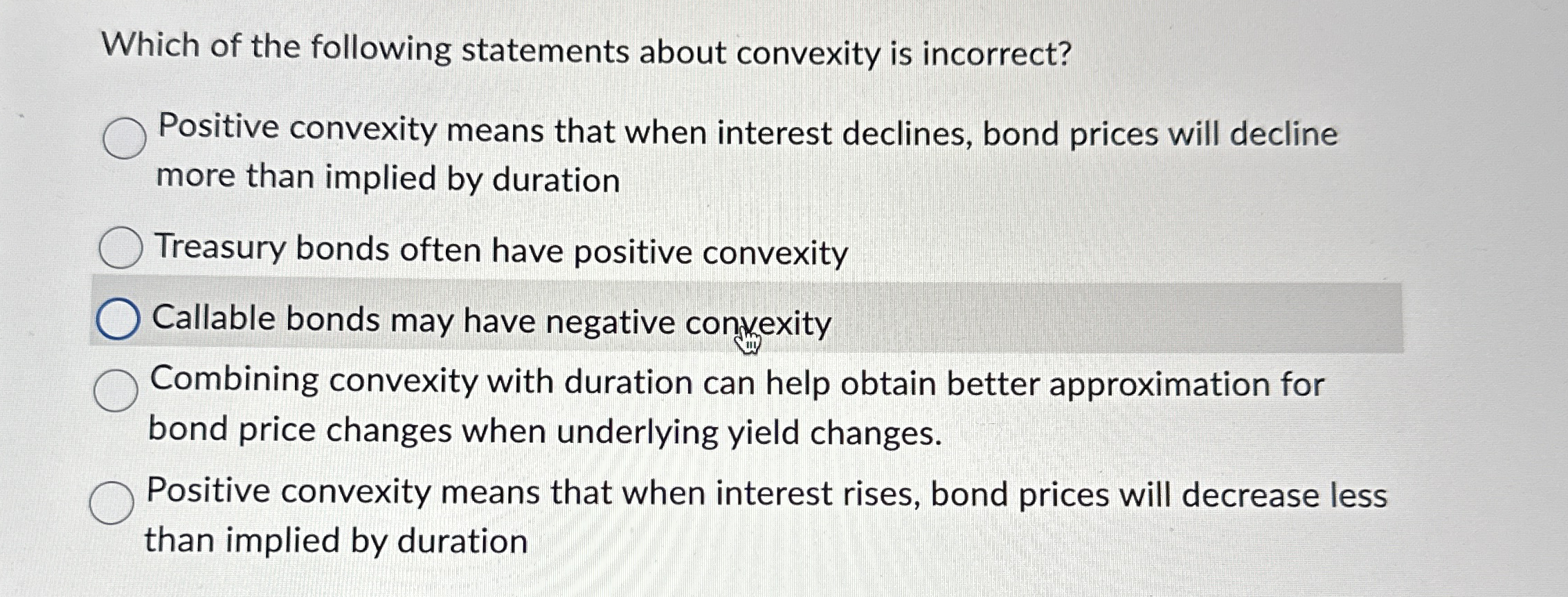 Solved Which of the following statements about convexity is | Chegg.com