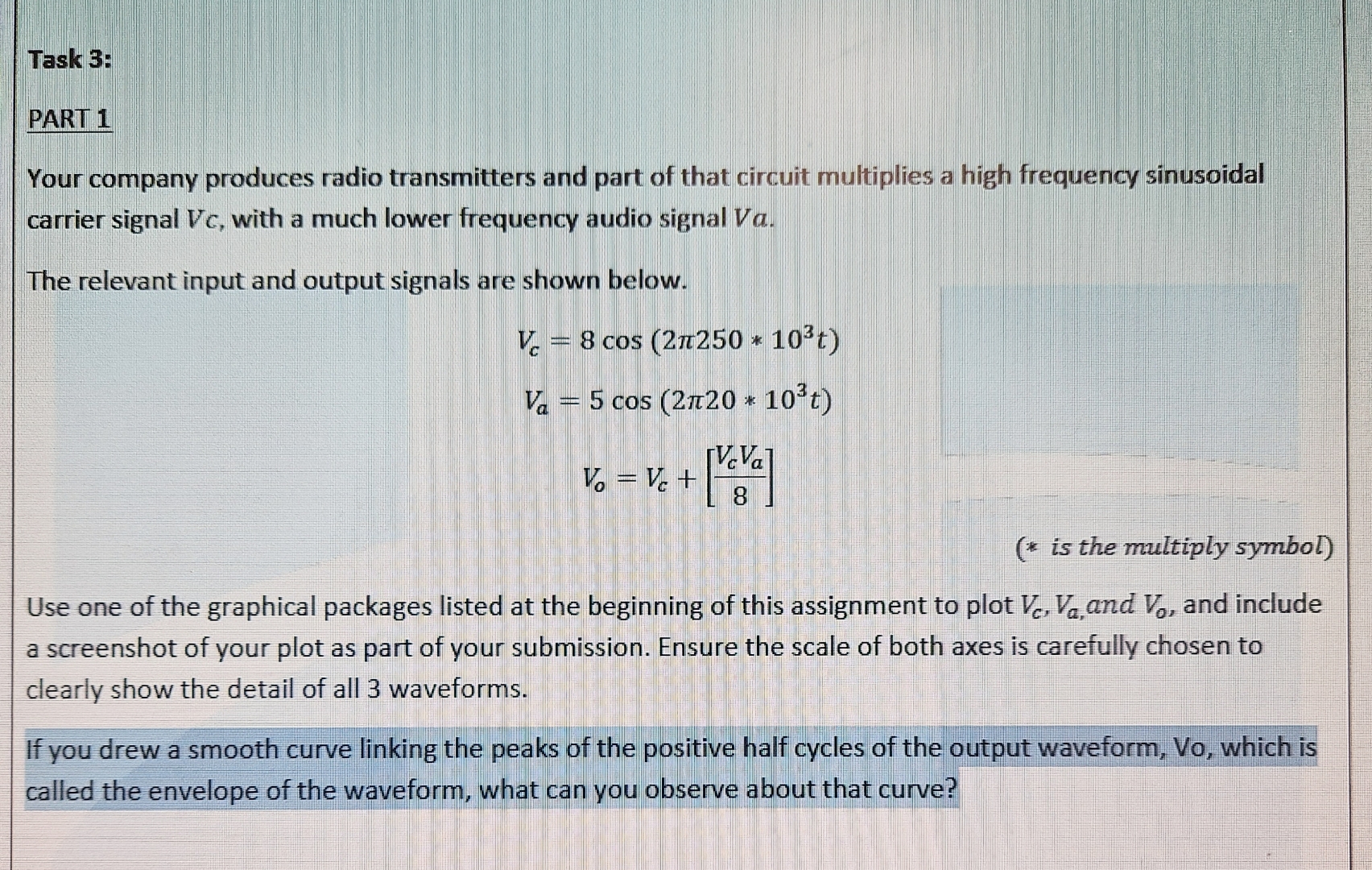 Solved Task 3 ﻿Part 1 ﻿HNC Maths. i am struggling on one | Chegg.com