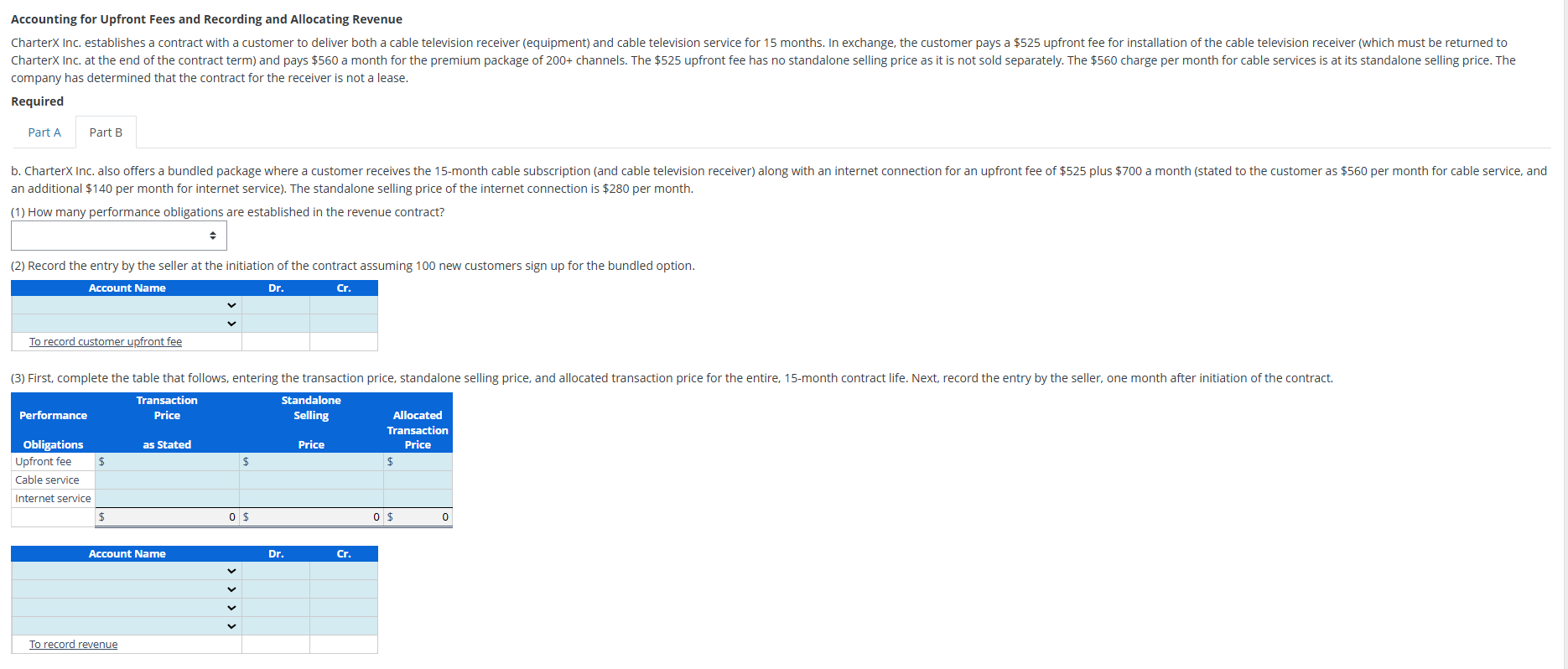 Solved Accounting for Upfront Fees and Recording and | Chegg.com