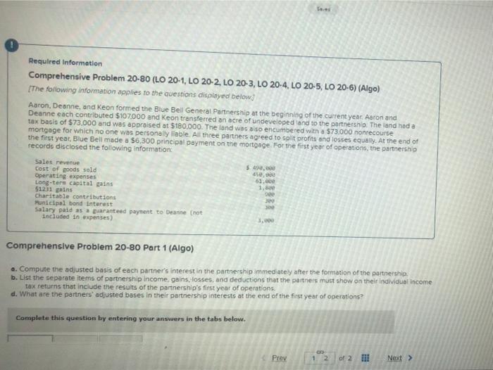 Solved . 5. Required Information Comprehensive Problem 20-80 | Chegg.com