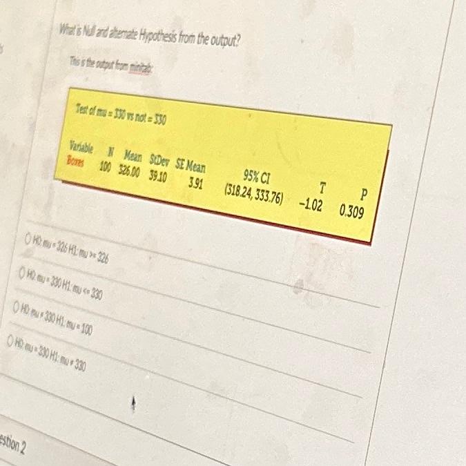 Solved What is Null and altermate Hypothesis from the | Chegg.com