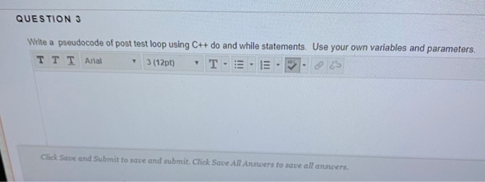 Solved QUESTION 3 Write a pseudocode of post test loop using | Chegg.com