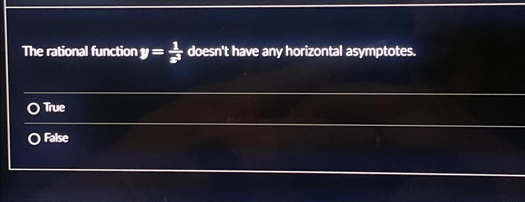 Solved The rational function y=1α3 ﻿doesn't have any | Chegg.com