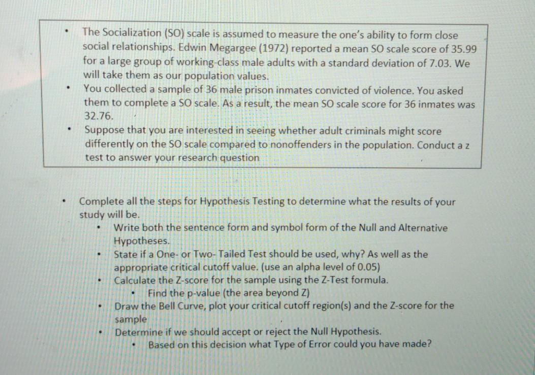 Solved The Socialization (SO) scale is assumed to measure | Chegg.com