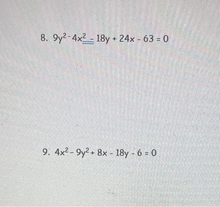 Solved Convert each equation to standard form by completing | Chegg.com