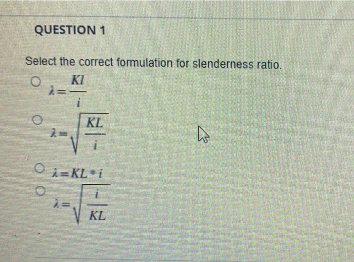 Solved QUESTION 1 Select the correct formulation for | Chegg.com