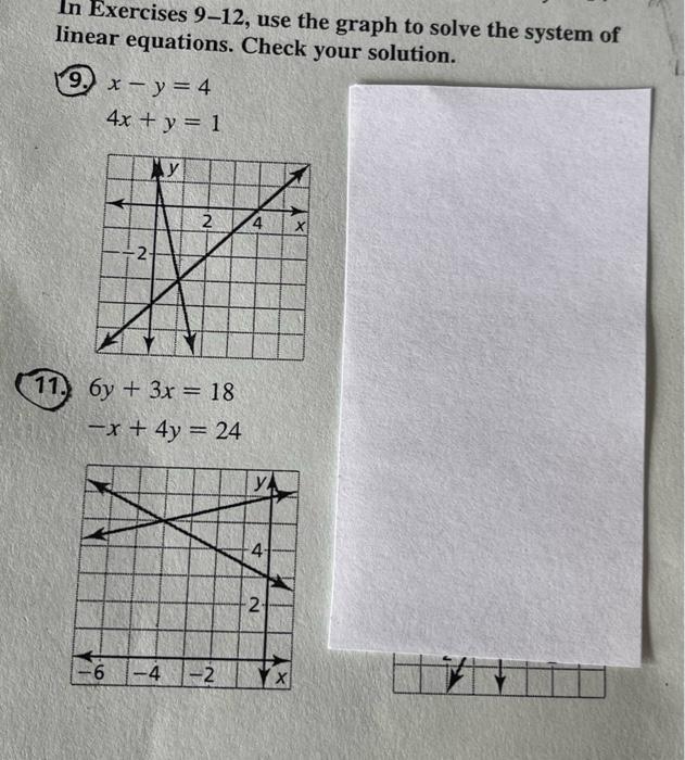 Solved In Exercises 9-12, use the graph to solve the system | Chegg.com