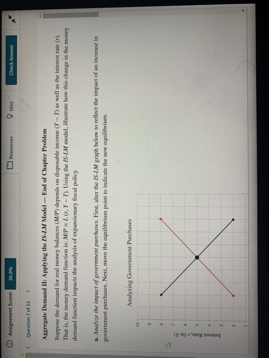 Solved - Assignment Score: 36.9% Resources Hint Check Answer | Chegg.com