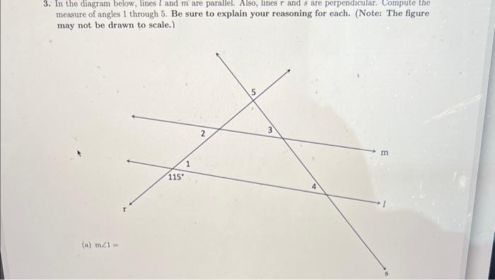 Solved 3. In the diagram below, lines l and m are parallel. | Chegg.com