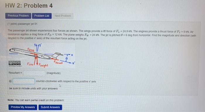 Solved HW 2: Problem 4 Previous Problem Problem List (1 | Chegg.com