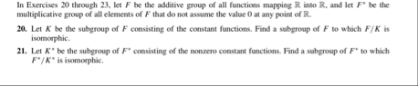 Solved In Exercises 20 ﻿through 23, ﻿let F ﻿be the additive | Chegg.com