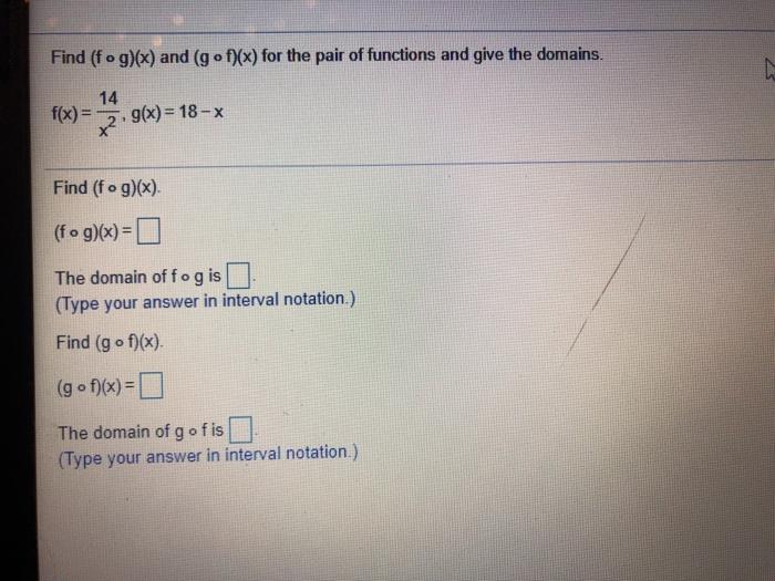 Solved Find (fog)(x) and (gof)(x) for the pair of functions | Chegg.com