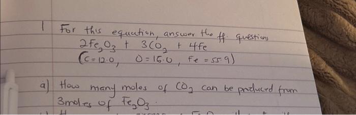 Solved For this equation, answer the ff questions | Chegg.com