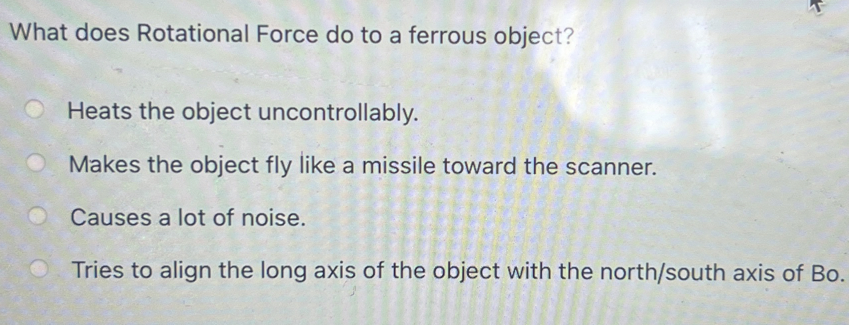 Solved What does Rotational Force do to a ferrous | Chegg.com