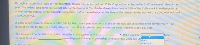 Solved Through an acquisitive "Type D−1 reorganization, | Chegg.com