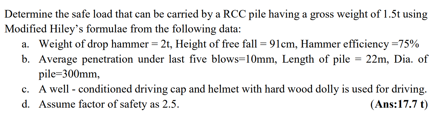 Solved Determine the safe load that can be carried by a RCC | Chegg.com