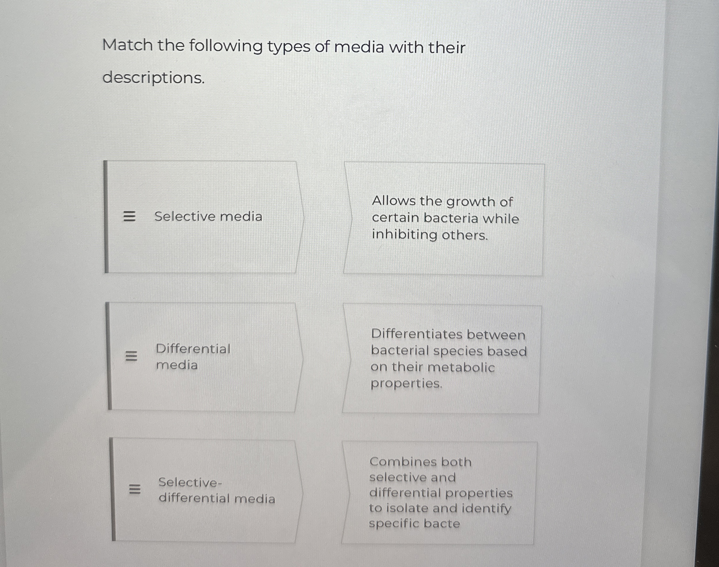 Solved Match the following types of media with | Chegg.com