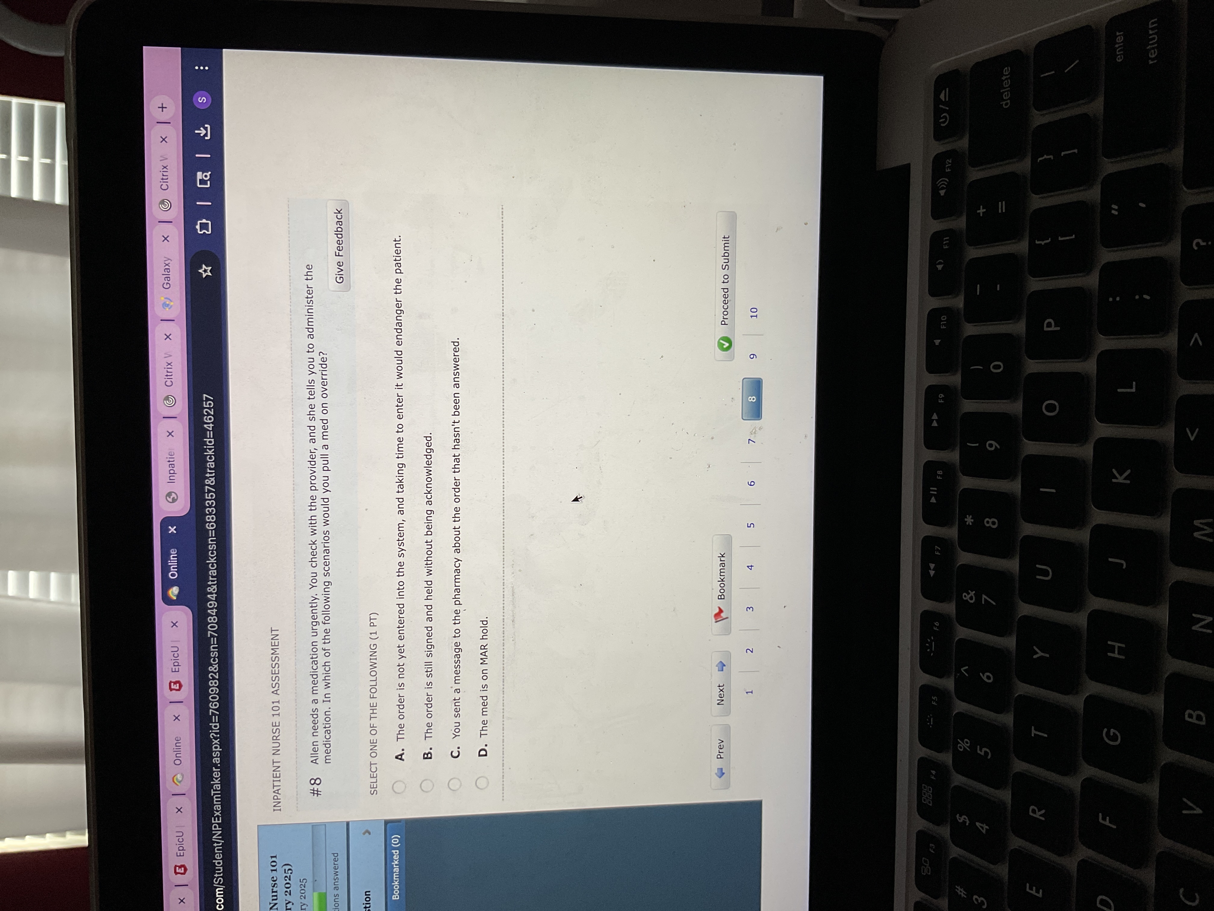 Solved \#8 ﻿Allen needs a medication urgently. You check | Chegg.com