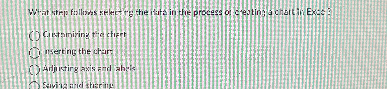 Solved What step follows selecting the data in the process | Chegg.com