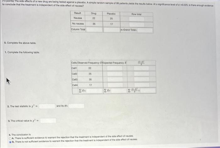 Solved D. Complete the above tatile. 1. Complete the | Chegg.com