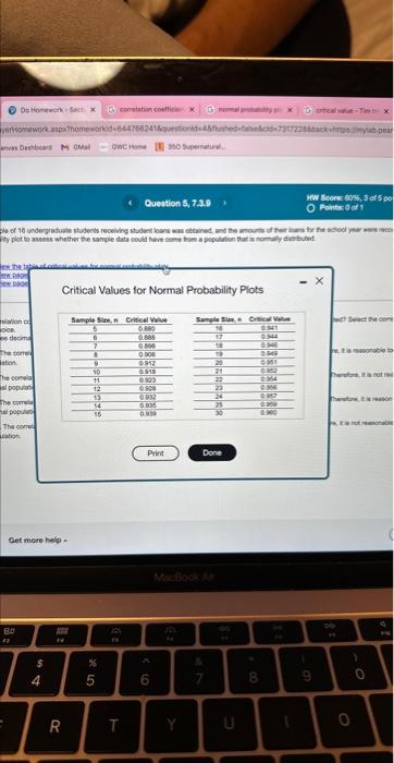 Critical Values for Normal Probability | Chegg.com