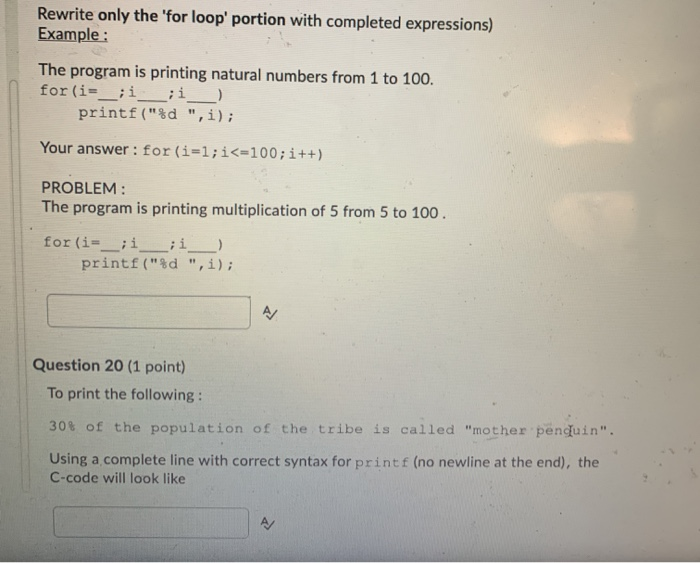 Solved Rewrite only the 'for loop' portion with completed | Chegg.com