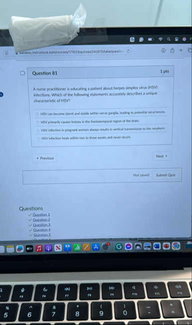 Solved Question 811 ﻿ptsA nurse practitioner is educating a | Chegg.com