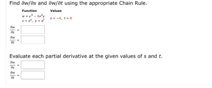 Solved Find aw/as and aw/at using the appropriate Chain | Chegg.com