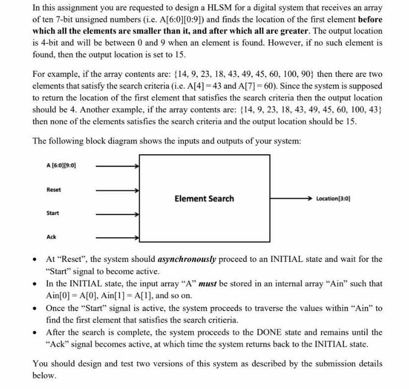 Solved In this assignment you are requested to design a HLSM | Chegg.com