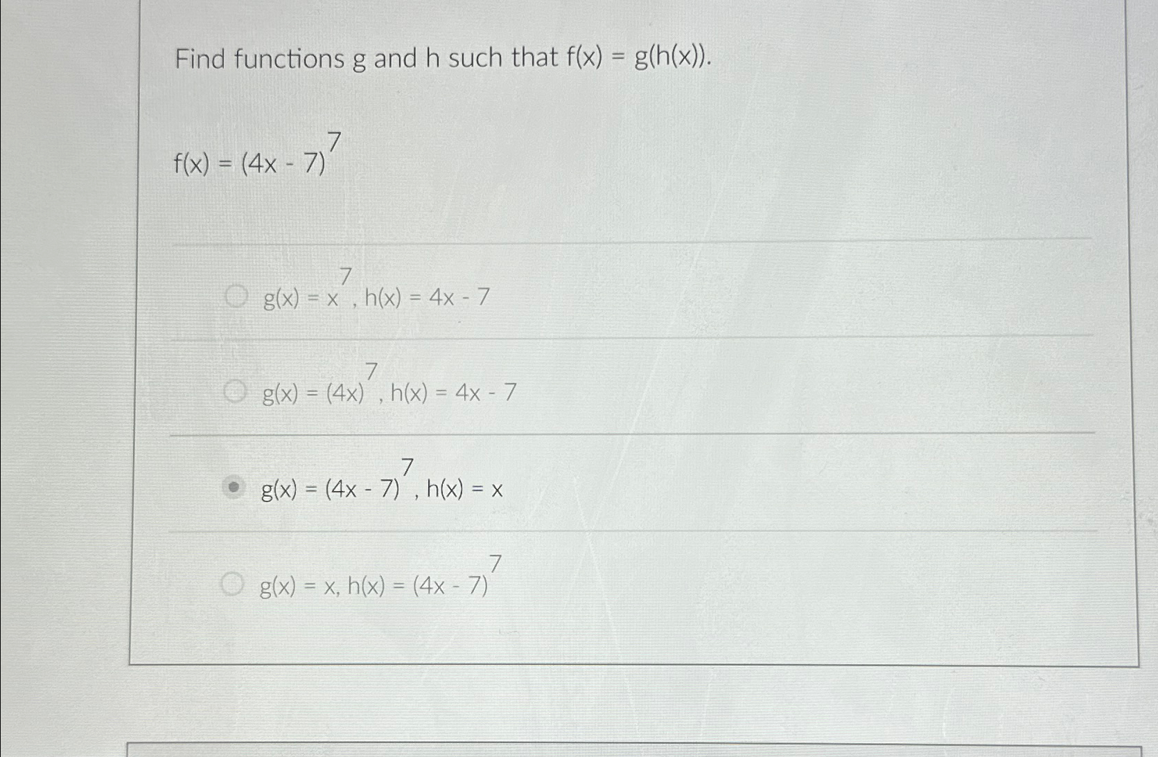 Solved Find Functions G ﻿and H ﻿such That