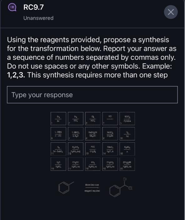Solved Using the reagents provided, propose a synthesis for | Chegg.com