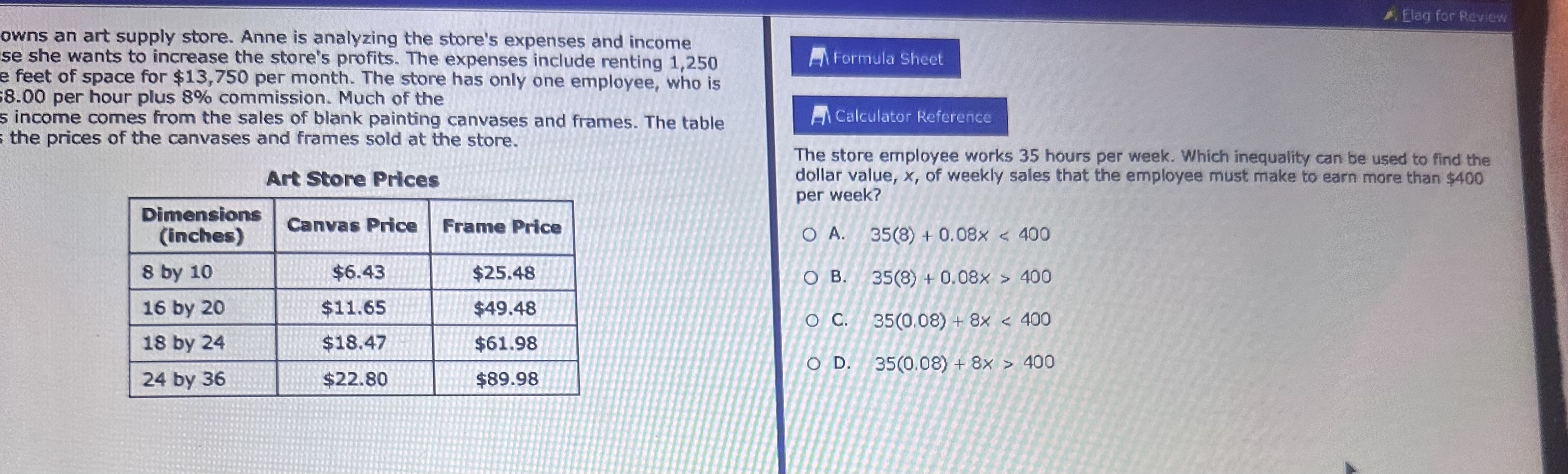 Solved owns an art supply store. Anne is analyzing the | Chegg.com