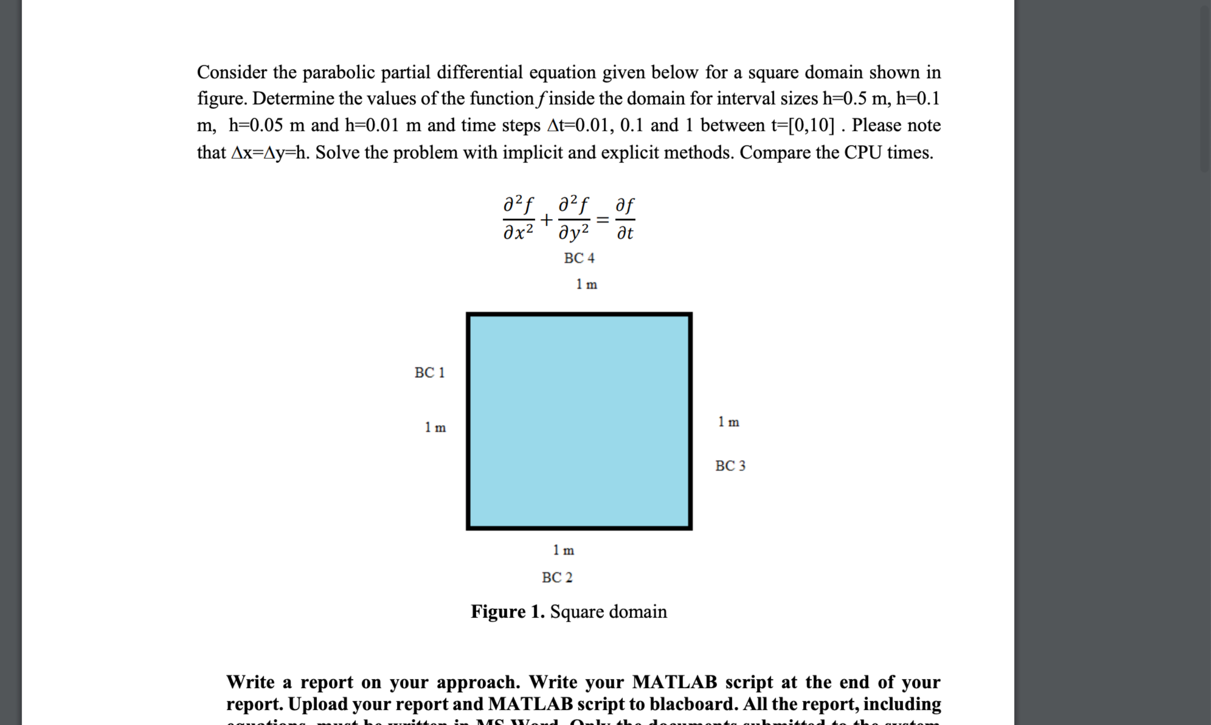 Solved Consider The Parabolic Partial Differential Equation