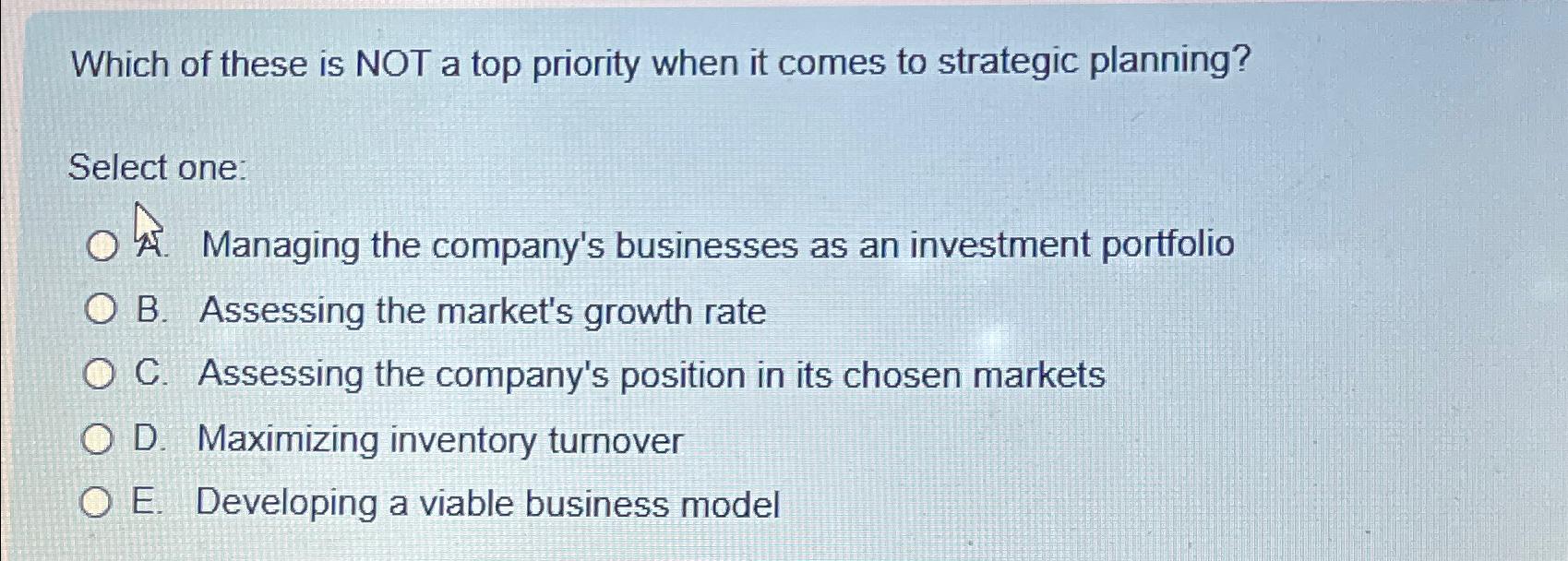 Solved Which of these is NOT a top priority when it comes to | Chegg.com