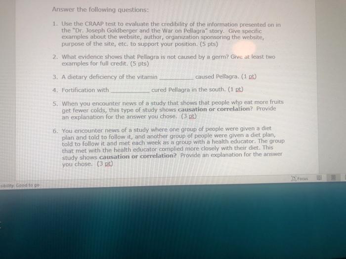 Solved Answer the following questions: 1. Use the CRAAP test | Chegg.com