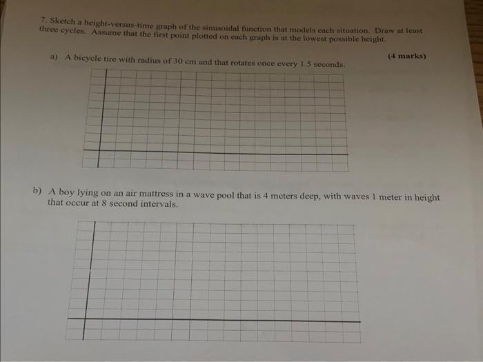 Solved 7. Sketch a height-versus-time graph of the | Chegg.com