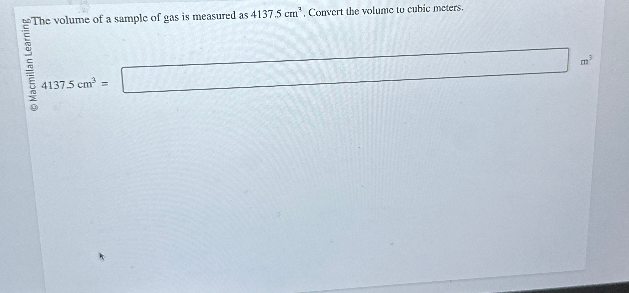 Solved ∞? ﻿The volume of a sample of gas is measured as | Chegg.com