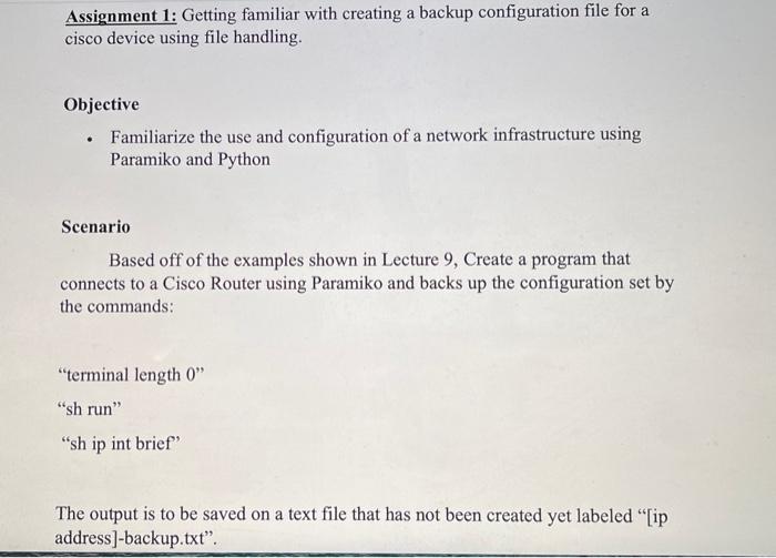Assignment 1: Getting familiar with creating a backup | Chegg.com