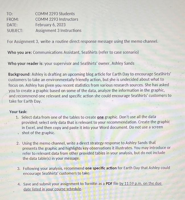 For Assignment 3, write a routine direct response | Chegg.com