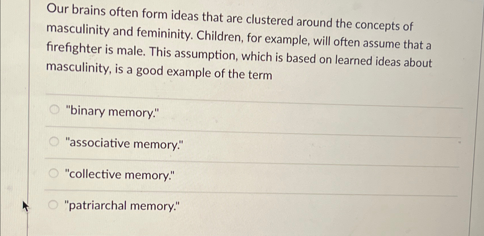 Solved Our brains often form ideas that are clustered around | Chegg.com