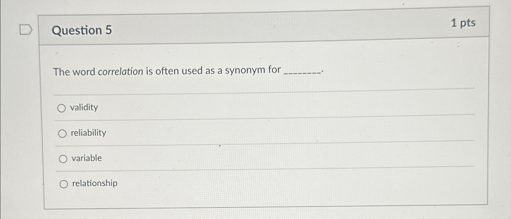 Solved Question 51 ﻿ptsThe word correlation is often used as | Chegg.com