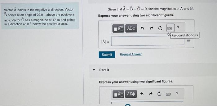 Solved Vector A points in the negative x direction. Vector | Chegg.com