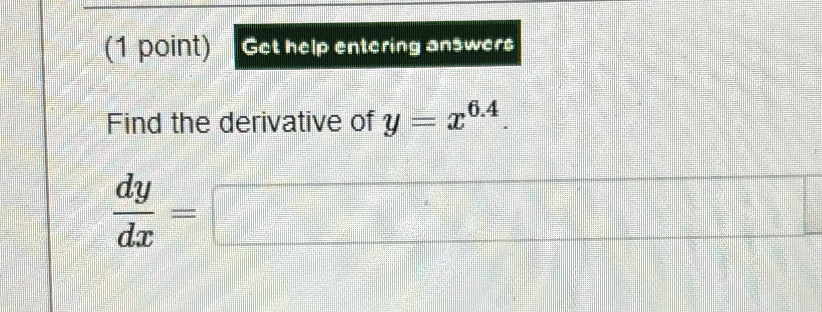 Solved (1 ﻿point)Cet help entering answereFind the | Chegg.com