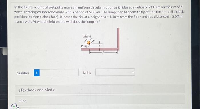 Solved In the figure, a lump of wet putty moves in uniform | Chegg.com
