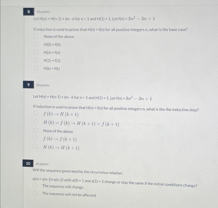 Solved Let H(n)=H(n−1)+6n−6 for n>1 and H(1)=1. Let | Chegg.com Solved Let H(n)=H(n−1)+6n−6 for n>1 and H(1)=1. Let | Chegg.com