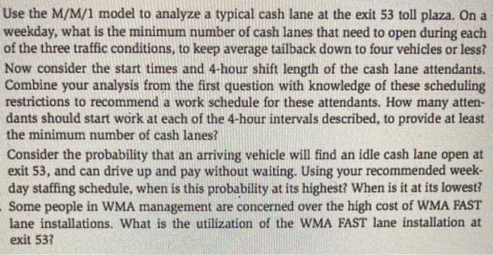 Solved Western Motorway Authority (WMA) operates a network | Chegg.com