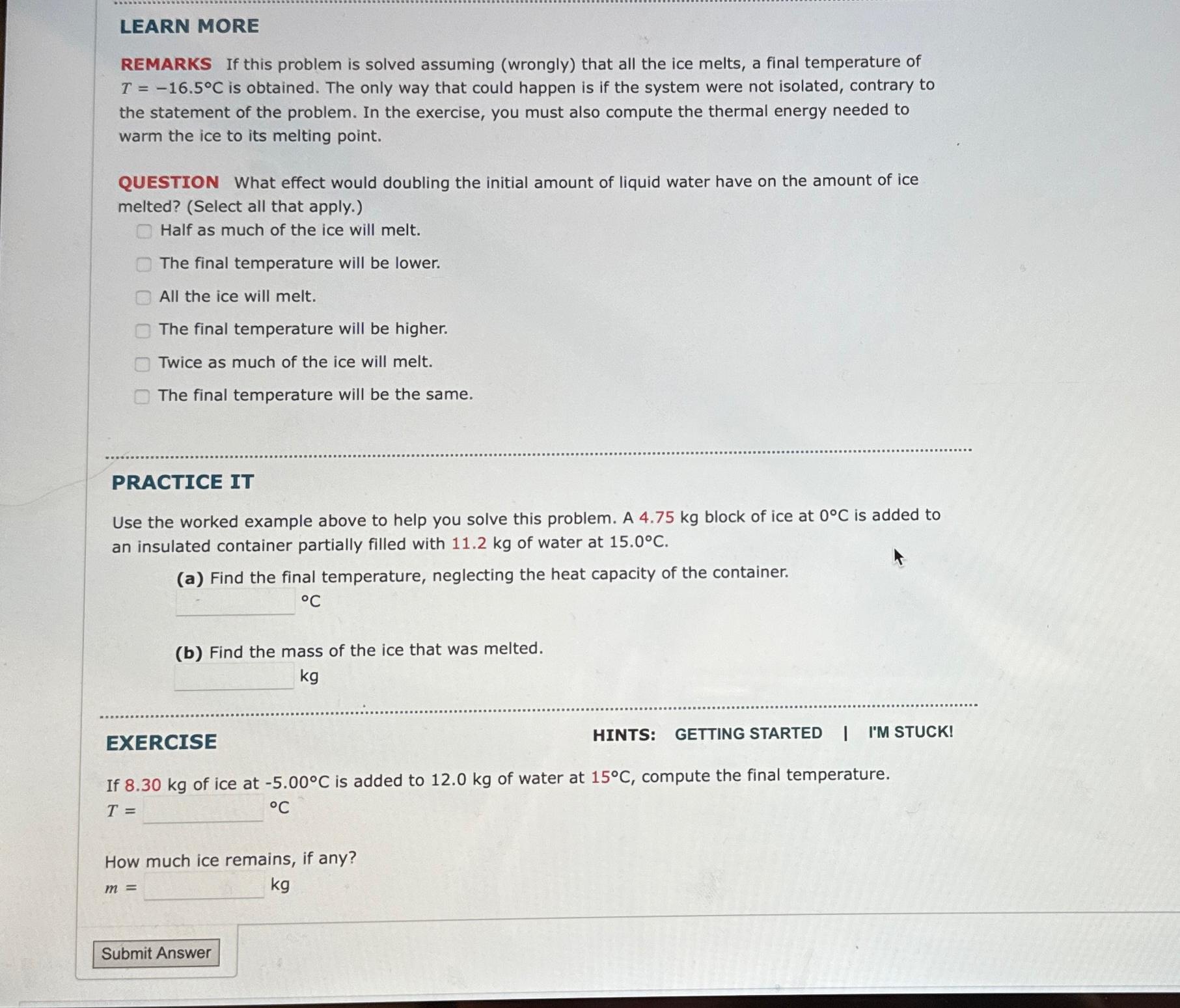 Solved LEARN MOREREMARKS If this problem is solved assuming | Chegg.com