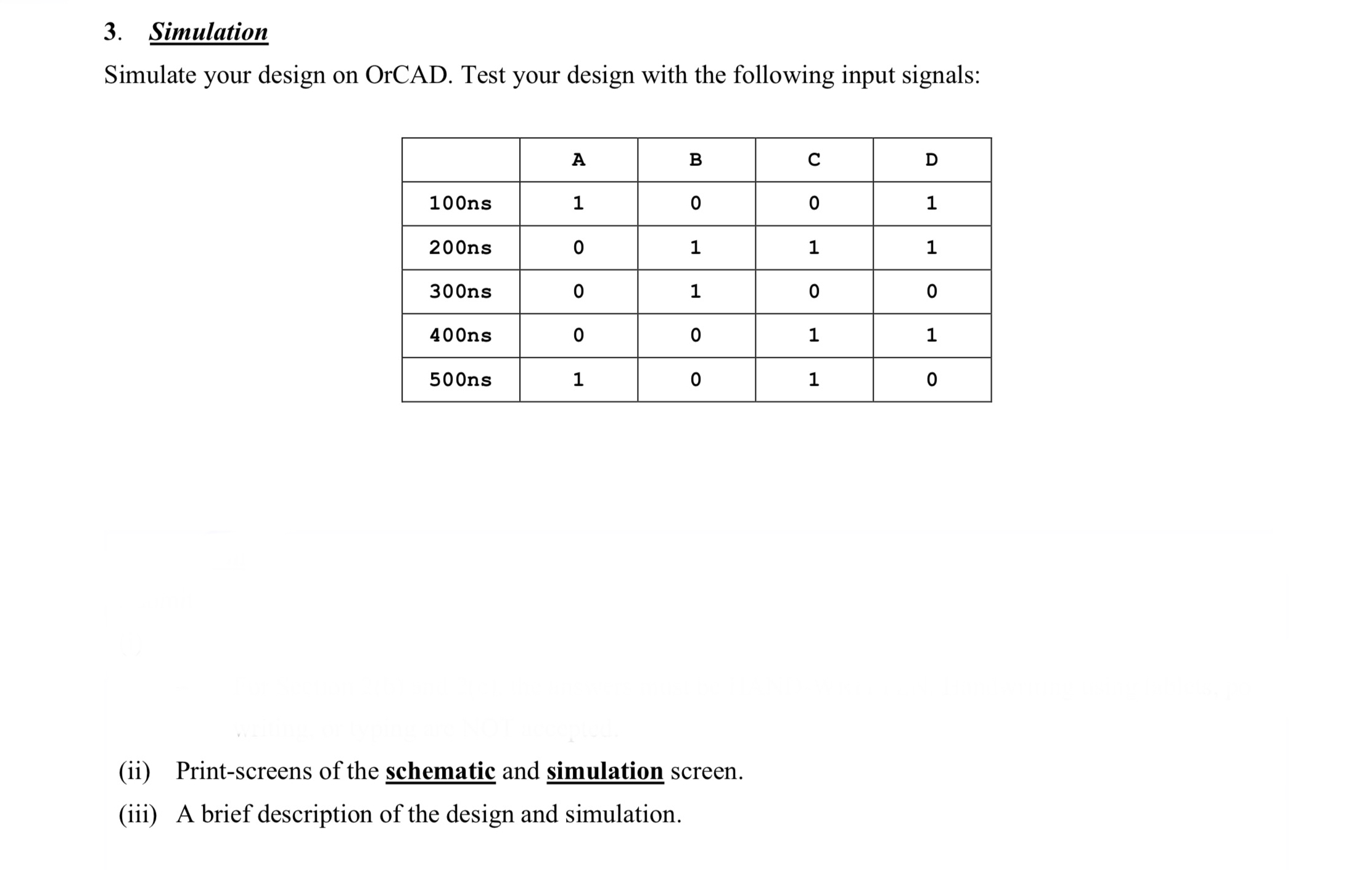 Solved SimulationSimulate your design on OrCAD. Test your | Chegg.com