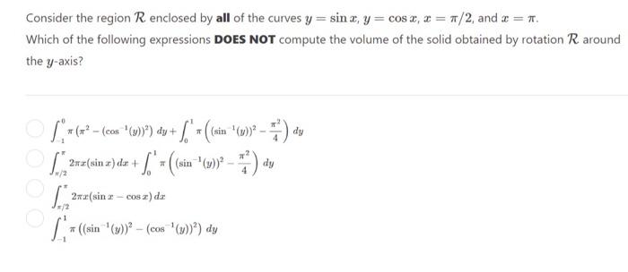 Solved Consider the region R enclosed by all of the curves | Chegg.com